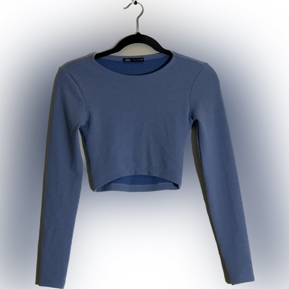 Zara | Tops | Zara Long Sleeve Crop Top | Poshmark